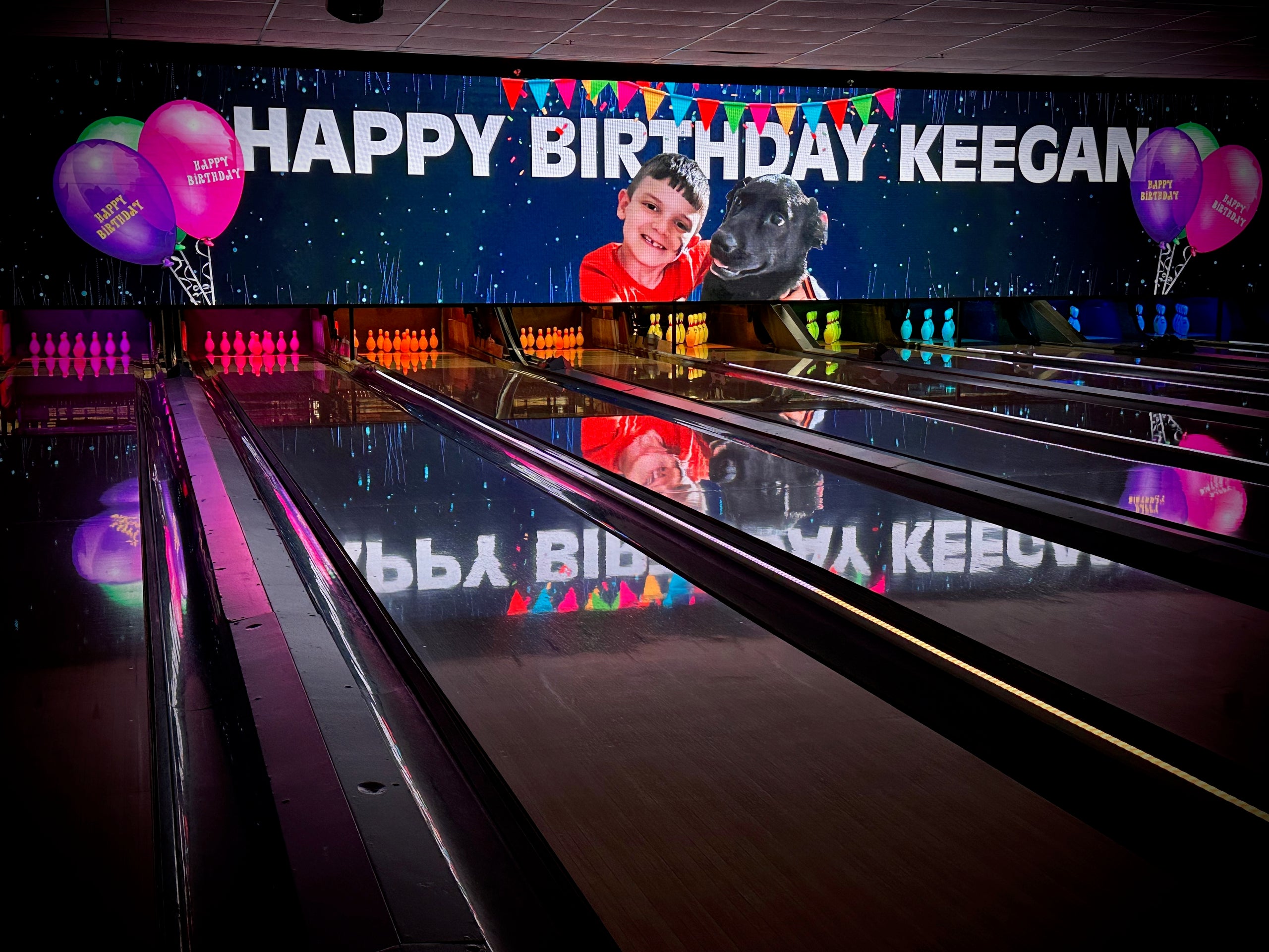 Custom Video Wall Message | Greenmount Bowl